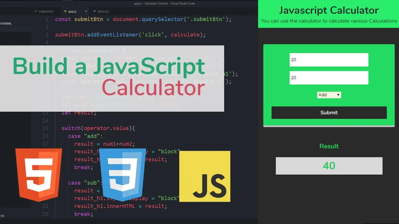 How To Building A Javascript Calculator With Html Css And Javascript 7831