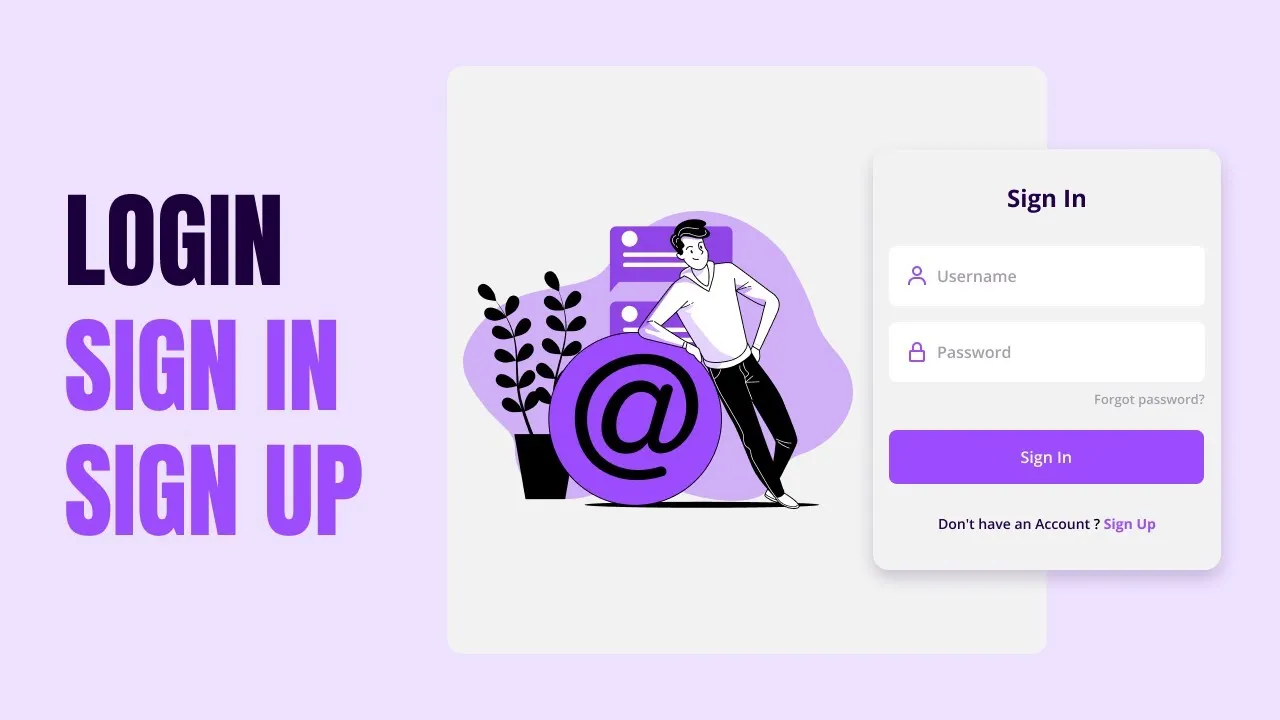 Responsive Login And Registration Form With Html Css And Javascript