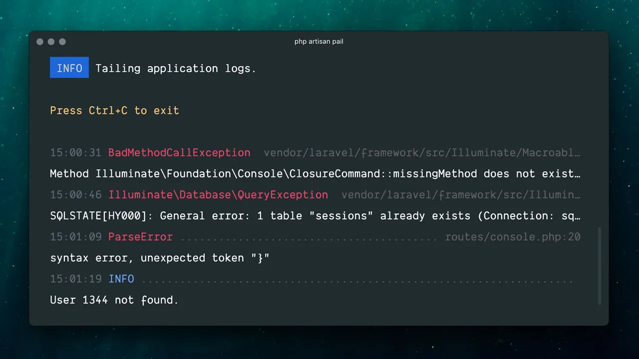 Pail: An Effortless Way to Tail Logs in Laravel Applications Pail: An Effortless Way to Tail Logs in Laravel Applications