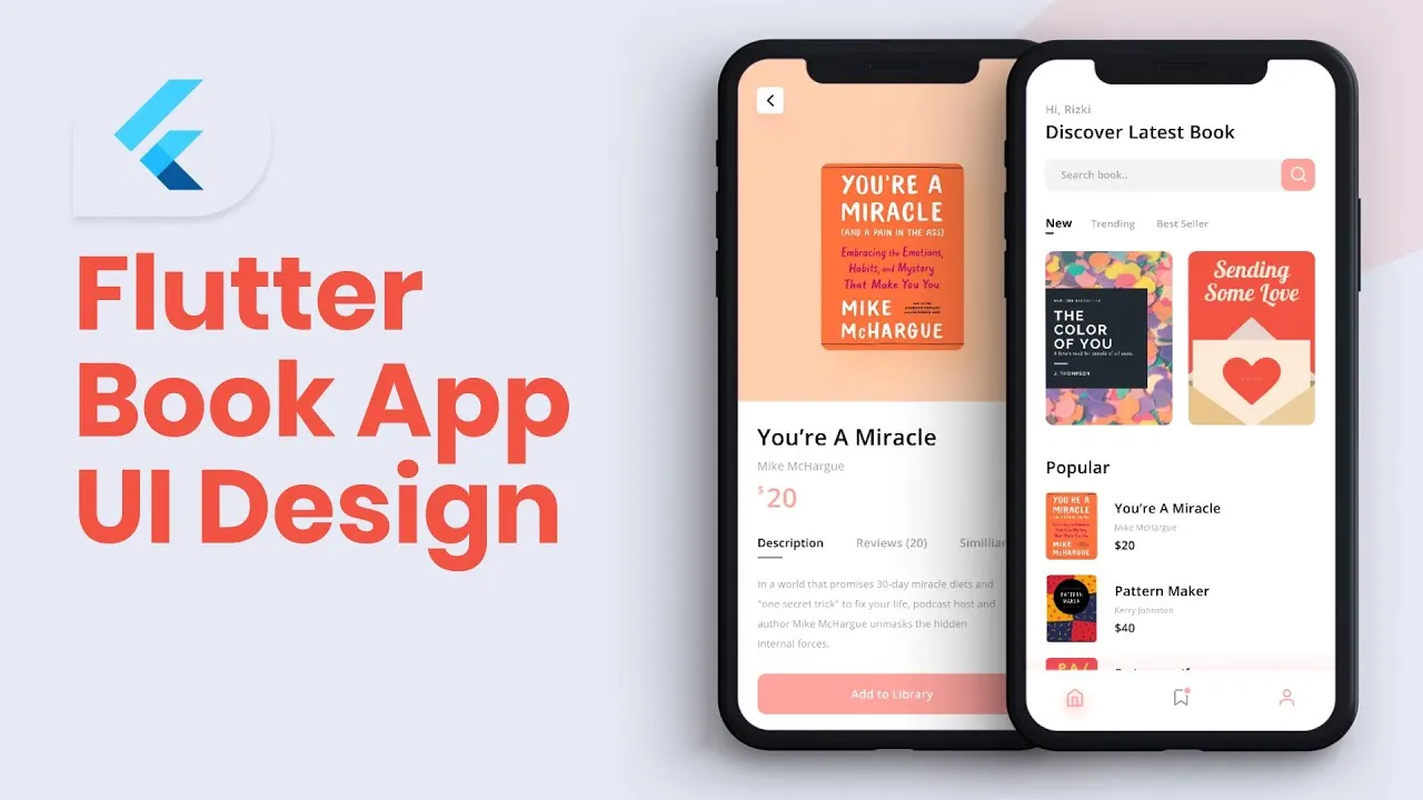 Flutter UI Tutorial - Book Library App | UI Exploration Uplabs Flutter UI Tutorial - Book Library App | UI Exploration Uplabs