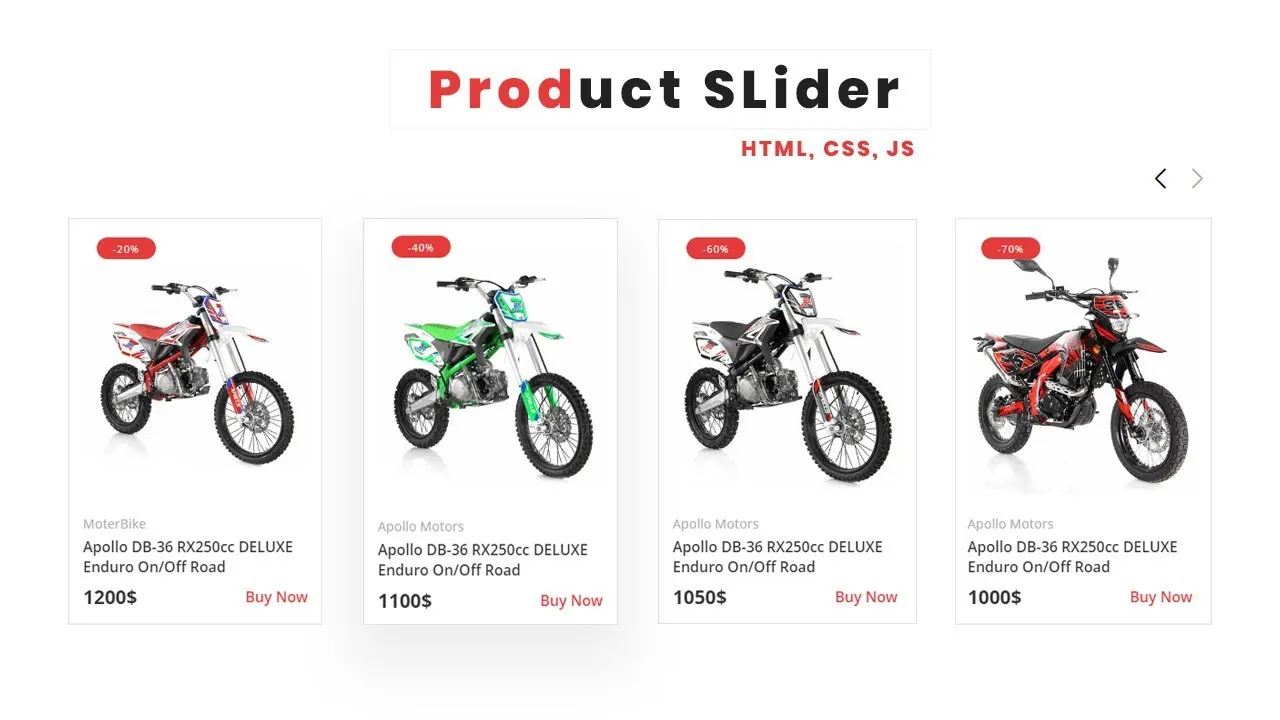 How To Create Responsive Product Slider Using Html Css And Javascript