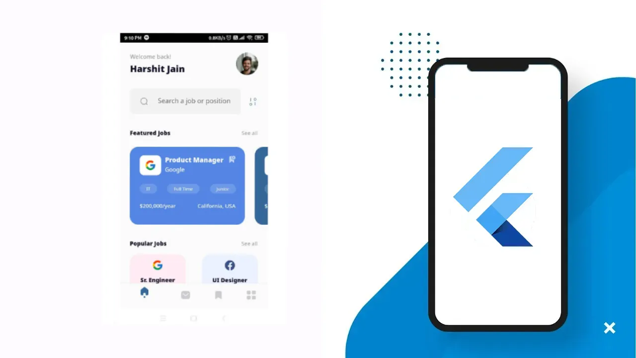 Job Search App: A Flutter application showcasing various features Job Search App: A Flutter application showcasing various features