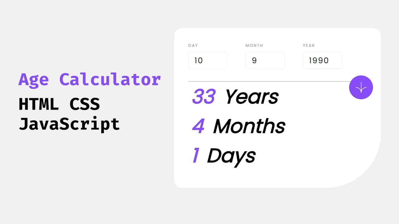 Master Age Calculation With Html Css And Javascript