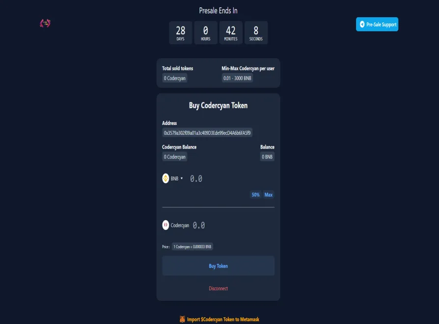 Token Presale Dapp - (BEP-20, ERC-20) ICO Software Token Presale Dapp - (BEP-20, ERC-20) ICO Software